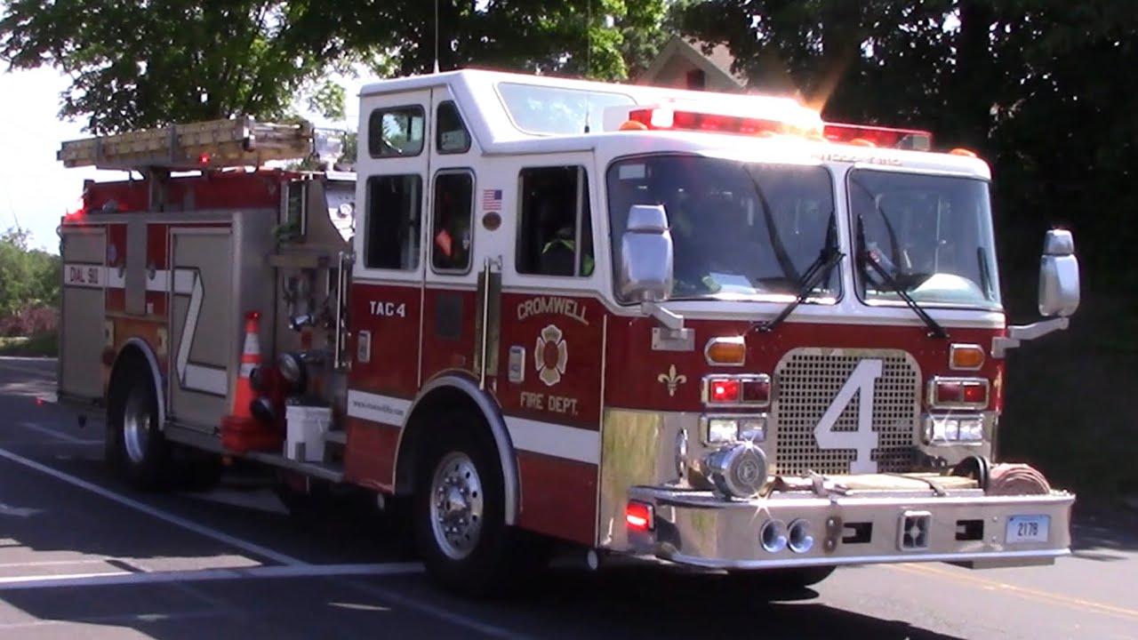 Cromwell Fire Department Tac 4, Ladder 3, and Ambulance 4A Responding ...