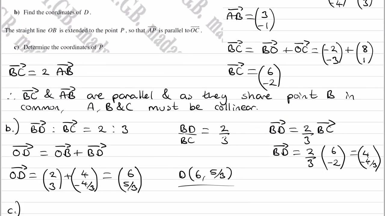 Vectors Exam Questions - A Level Maths - Edexcel Pure Year 1 - Q14 ...