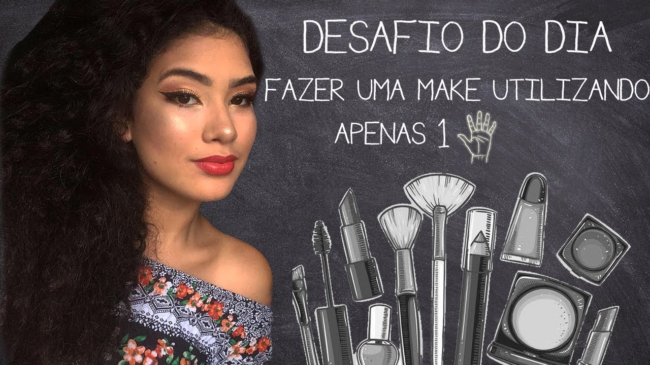 DESAFIO: MAQUIAGEM COMPLETA COM APENAS 1 MÃO - YouTube