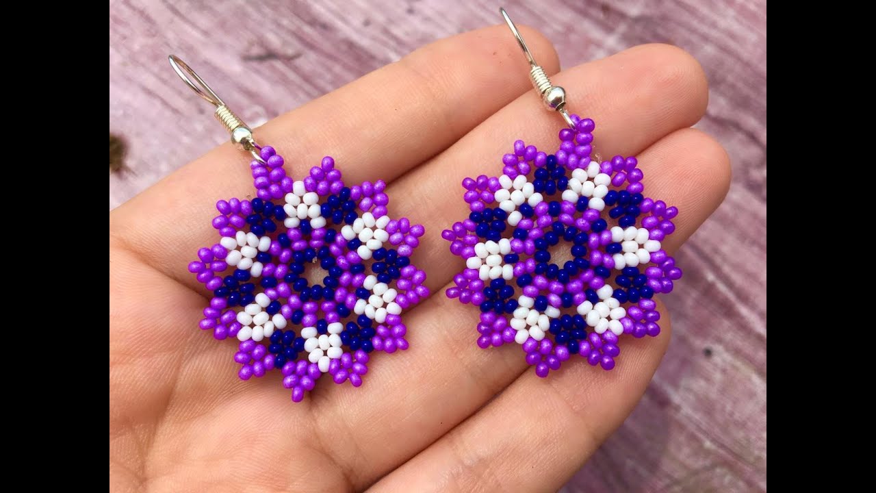 Aretes en Mostacilla/Flor 12 Petalos Sencillos!! - YouTube