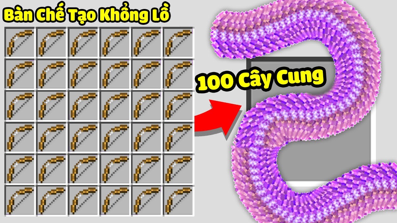 Minecraft nhưng Tôi Kết Hợp 100 Cây Cung - YouTube