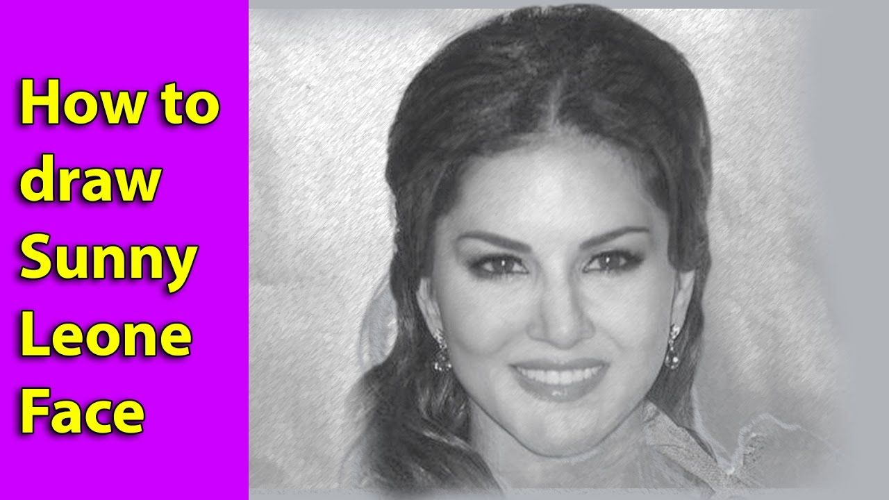 How to drawing Sunny Leone Face with Pencil Portrait of sunny Leone ...