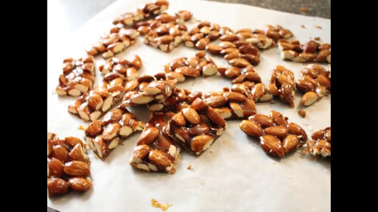 Torrone - almond brittle Italian style - YouTube