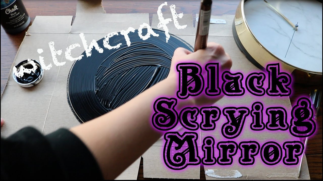 Make a Scrying Mirror With Me | Halloween black mirror craft - YouTube