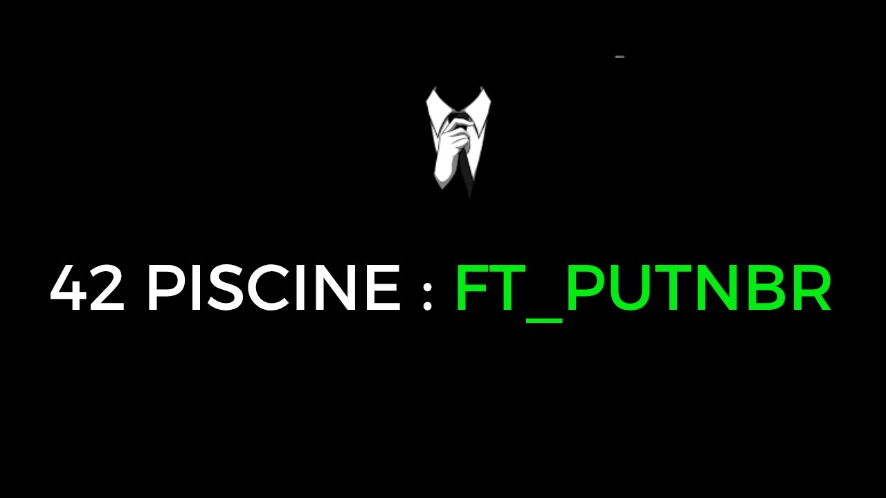 1337 Pool Course : C00 - EX 07 (ft_putnbr) by ikosoft - YouTube