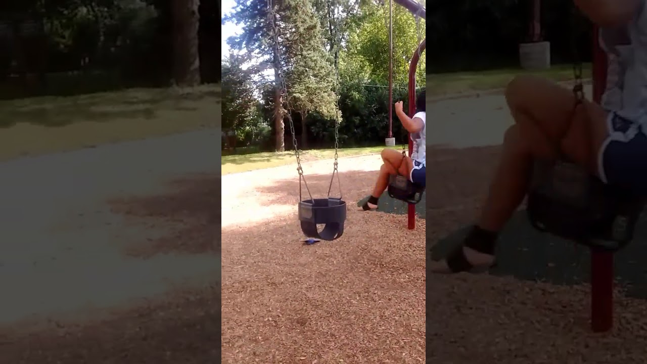 Stuck in a baby swing - YouTube