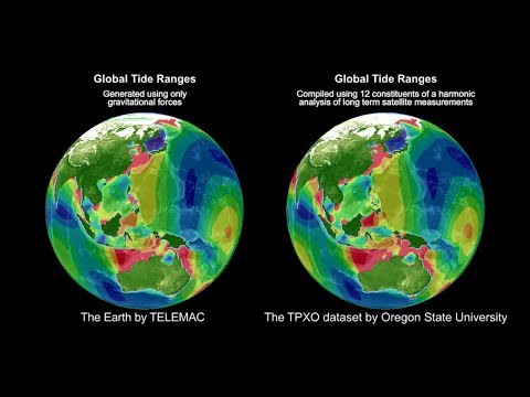 The Earth by TELEMAC Simulation of Global Tidal Ranges - YouTube