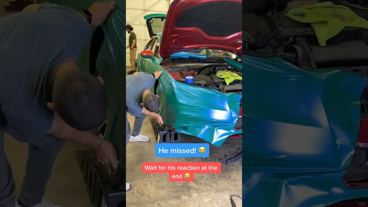 He missed! Vinyl wrap fail! - YouTube