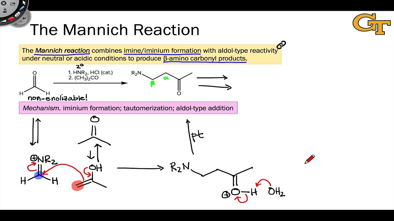 12.08 The Mannich Reaction - YouTube