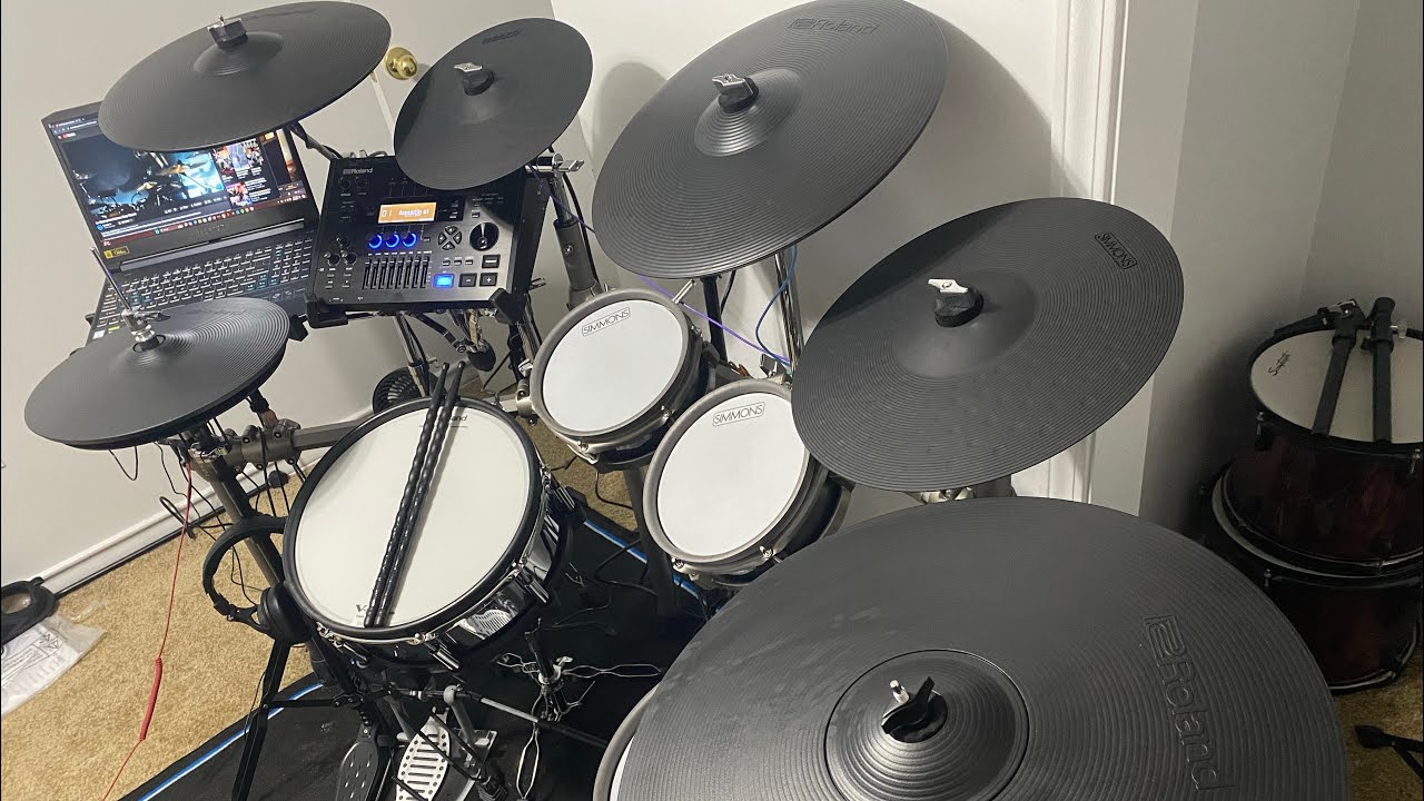 Upgraded The Simmons SD1250 with Roland TD50x Digital Expansion - YouTube