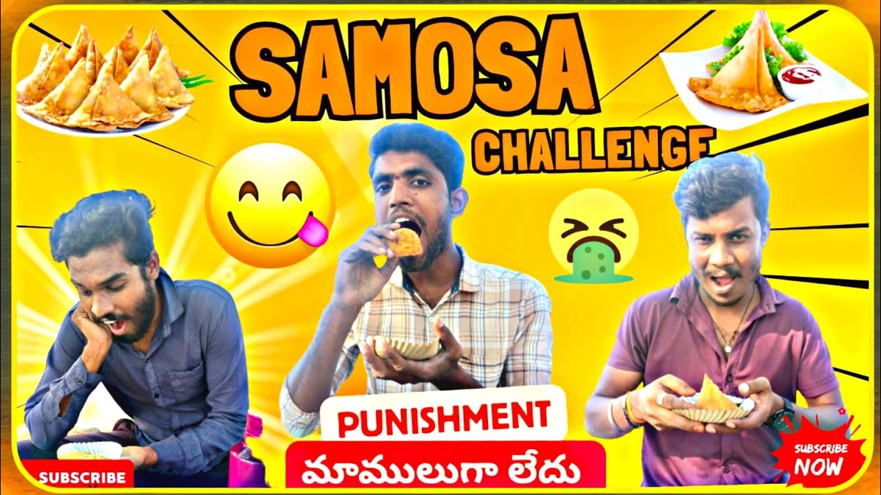 Samosa eating challenge @FUNSTATIONTELUGuU11 - YouTube