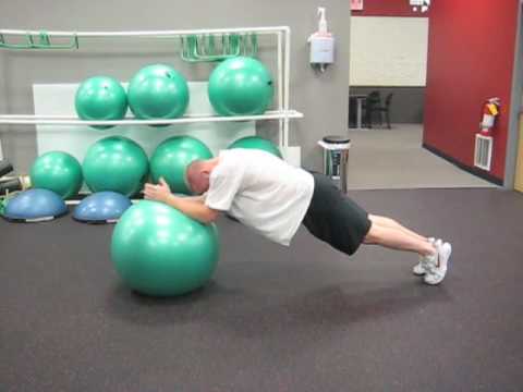 Hockey Training Stability Ball Front Plank - YouTube