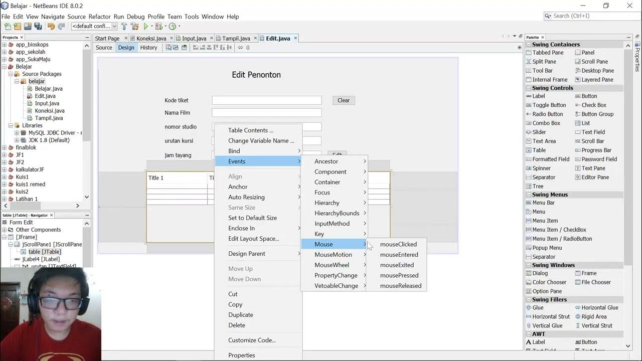 Cara Menampilkan dan megubah data yang ada pada database melalui NetBeans Episode 2 - YouTube
