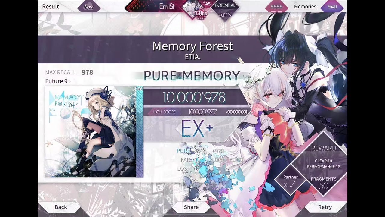 [Arcaea One-of-the-Hardest] Memory Forest FTR MAX PM - YouTube