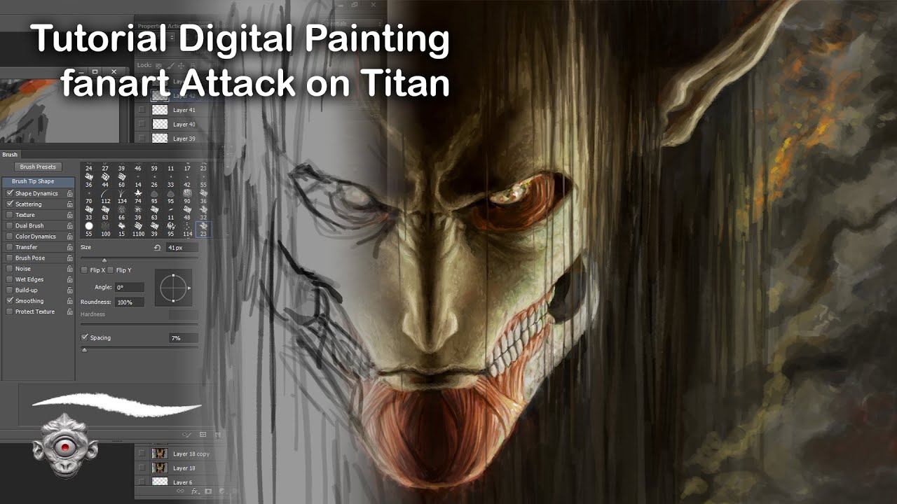 Attack on Titan Eren Final Form Digital Painting Tutorial fanart - YouTube
