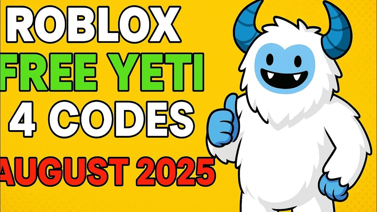 🔥 Unlock 4 FREE Yeti Codes in Roblox – August 2025 Promo Items#roblox# ...