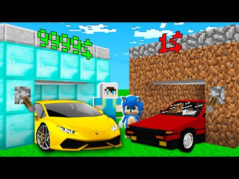 1$ GARAJ VS 9999$ GARAJ! 😨 Minecraft