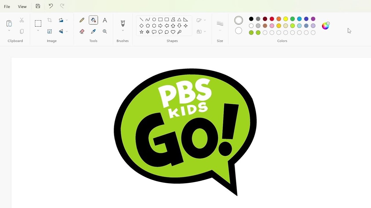 How to draw the PBS Kids Go! logo using MS Paint | How to draw on your ...