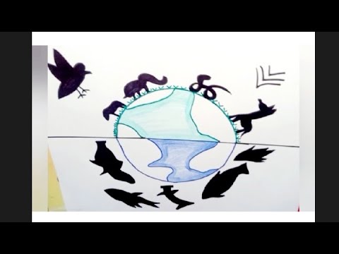 SAVE WILDLIFE (Biodiversity)| Easy drawing | For beginners - YouTube