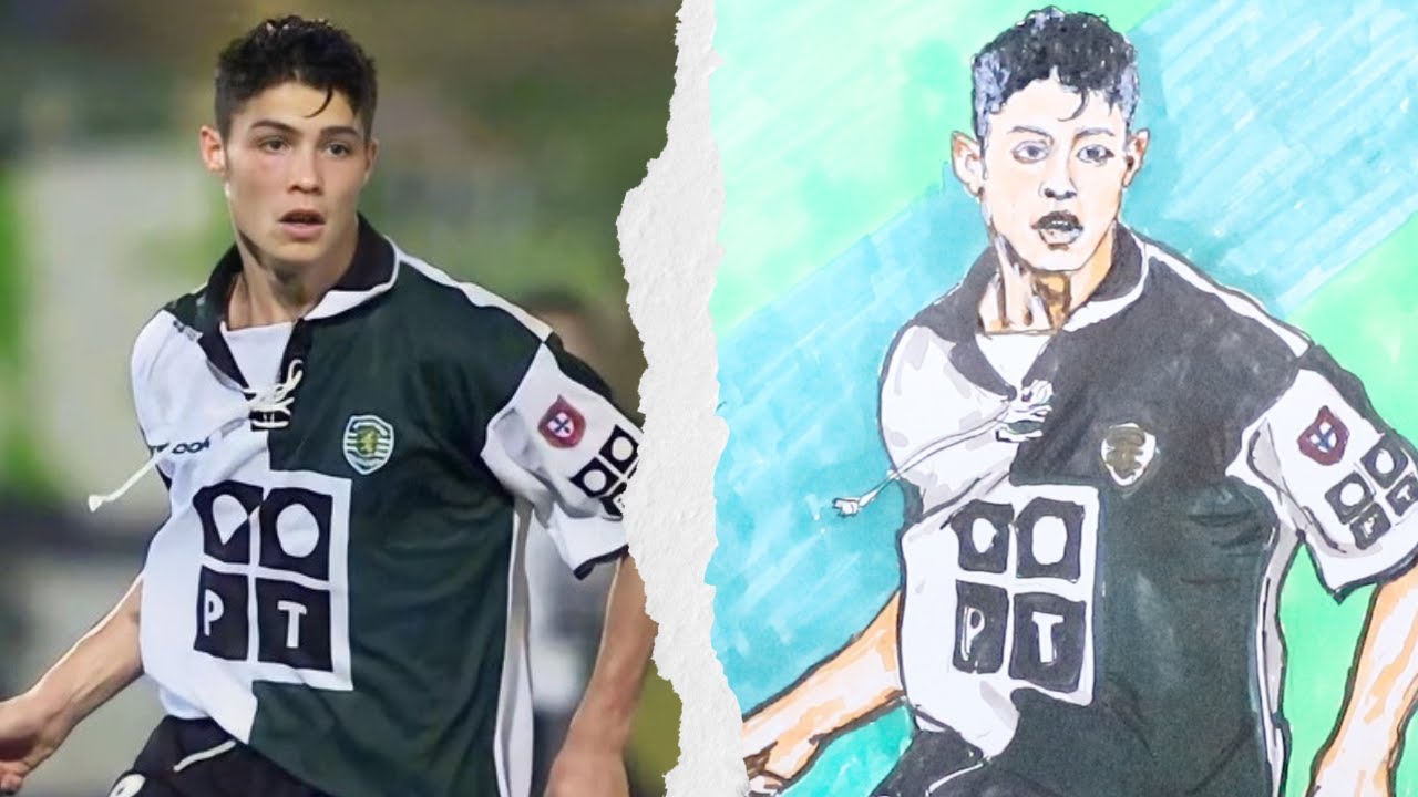 Cristiano Ronaldo Sporting Lisbon Portrait | From Sketch to Final ...