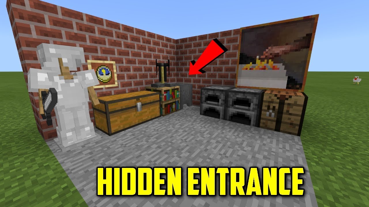 Minecraft Bedrock Edition: Hidden Entrance!!!!! - YouTube