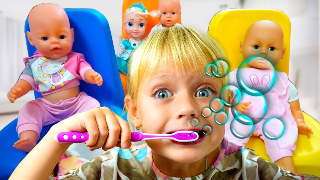 Margo and Dolls Brush Your Teeth - YouTube