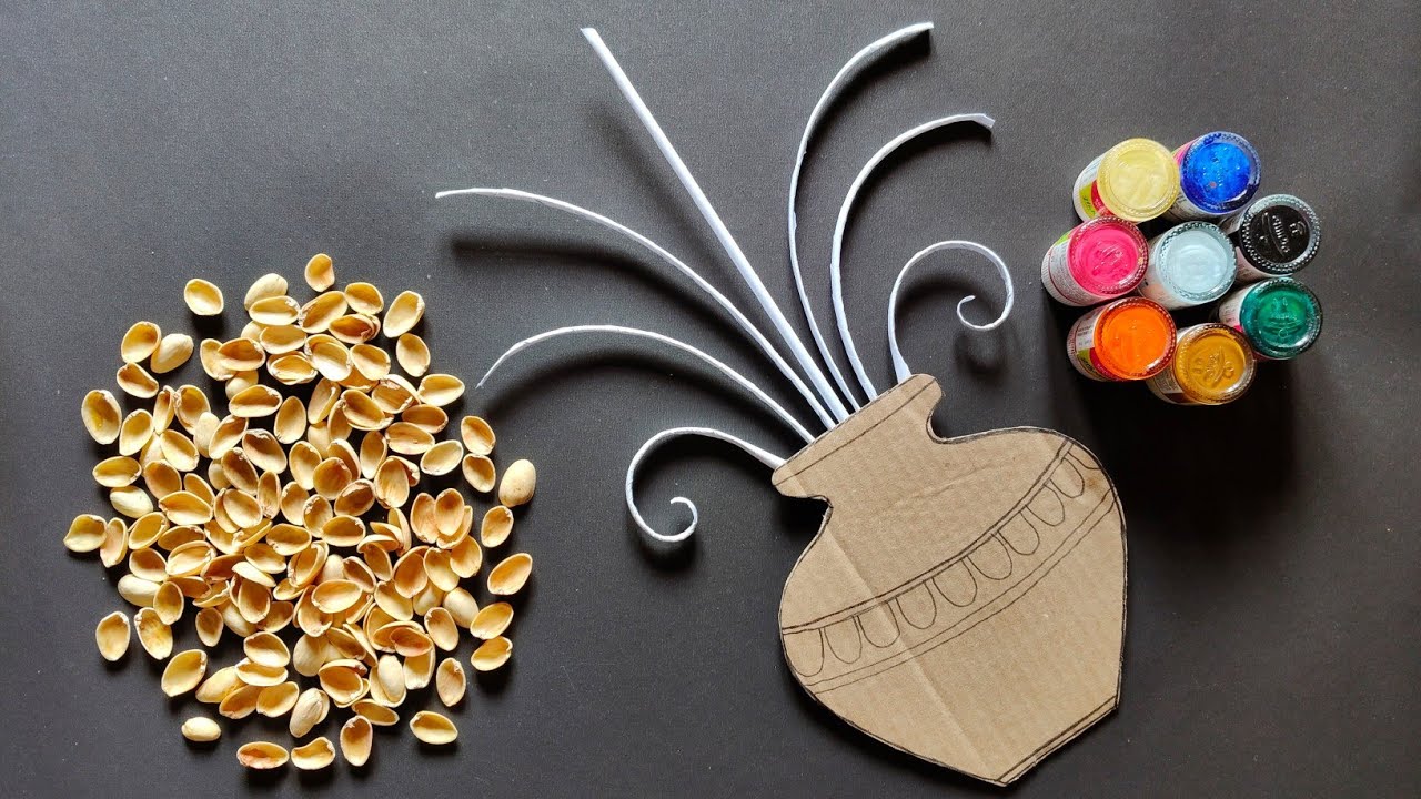 Unique Wall Hanging Craft Using Pista Shells | Best out of Waste ...