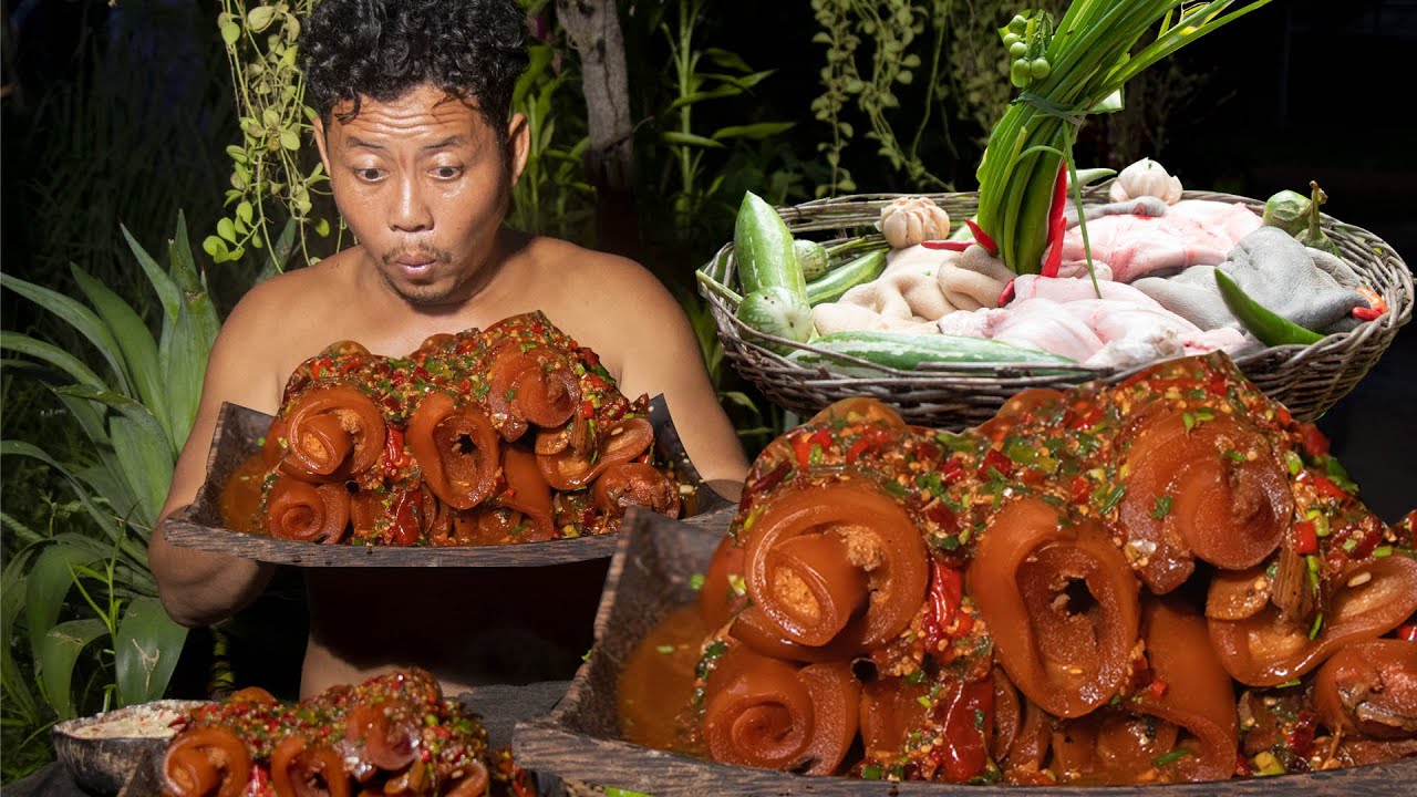 WOW! Cooking and Eating Yummy Cow Skin Special Recipe - YouTube