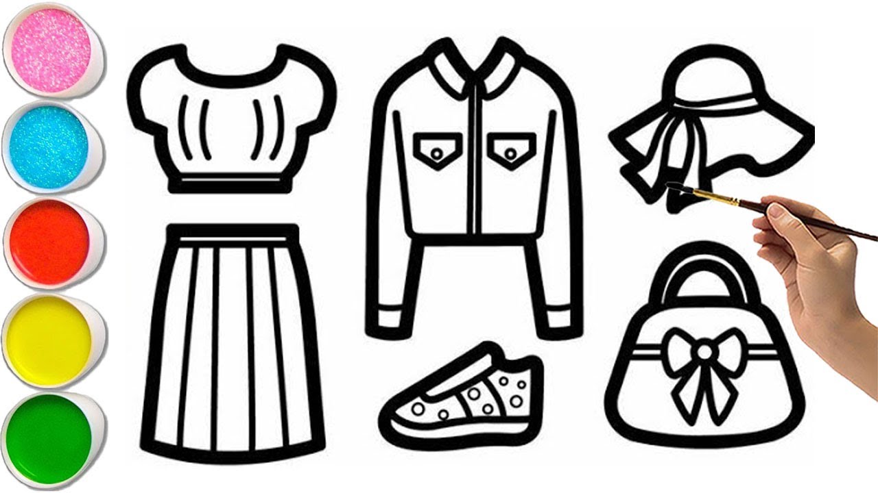 How to draw clothes for children || easy drawing and coloring for kids ...