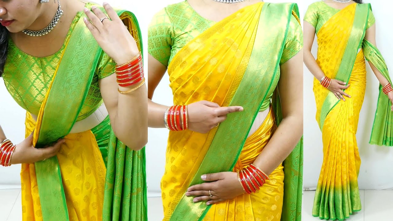 Easy saree draping with perfect pleats | beginners saree draping for ...