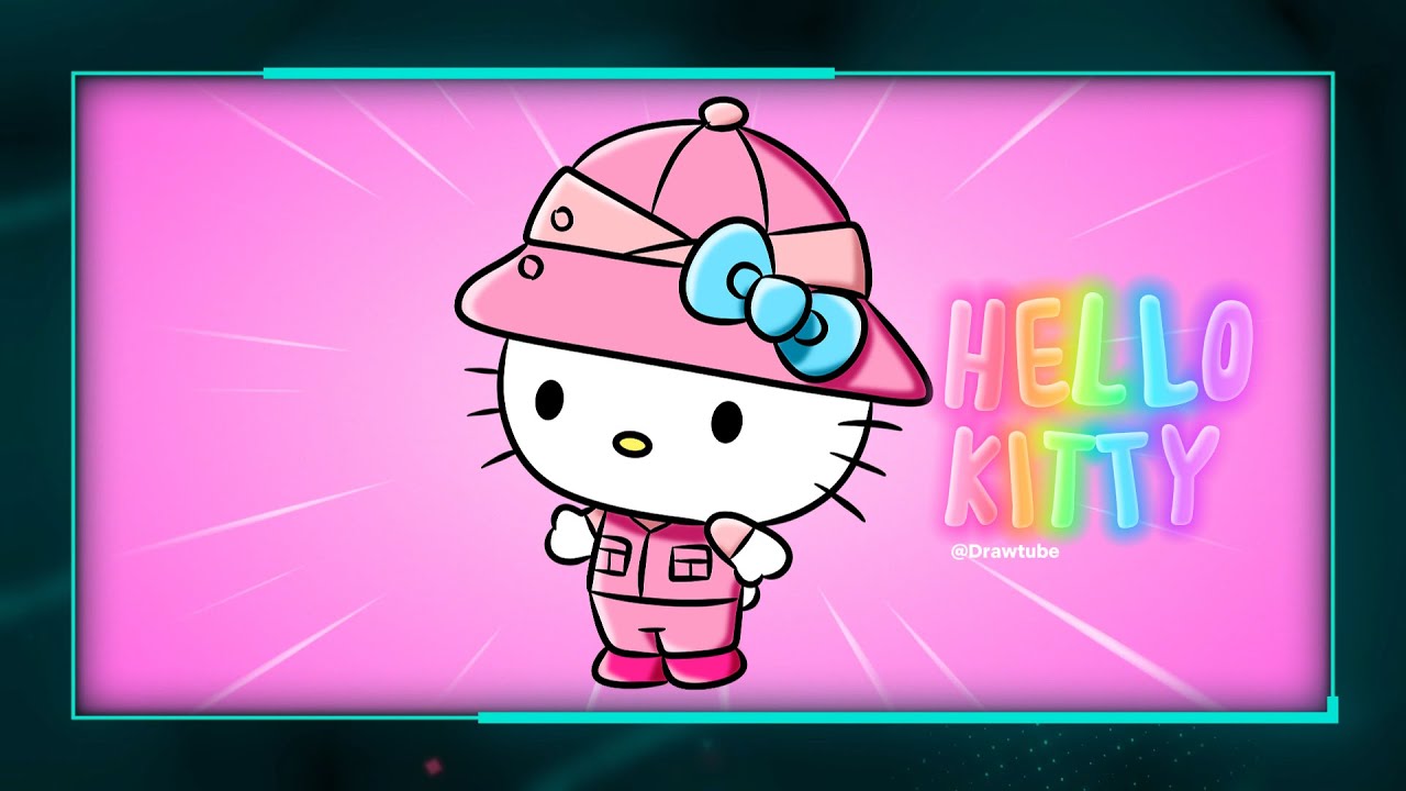 How to Draw Hello Kitty Explorer Neon Light drawing and coloring video ...