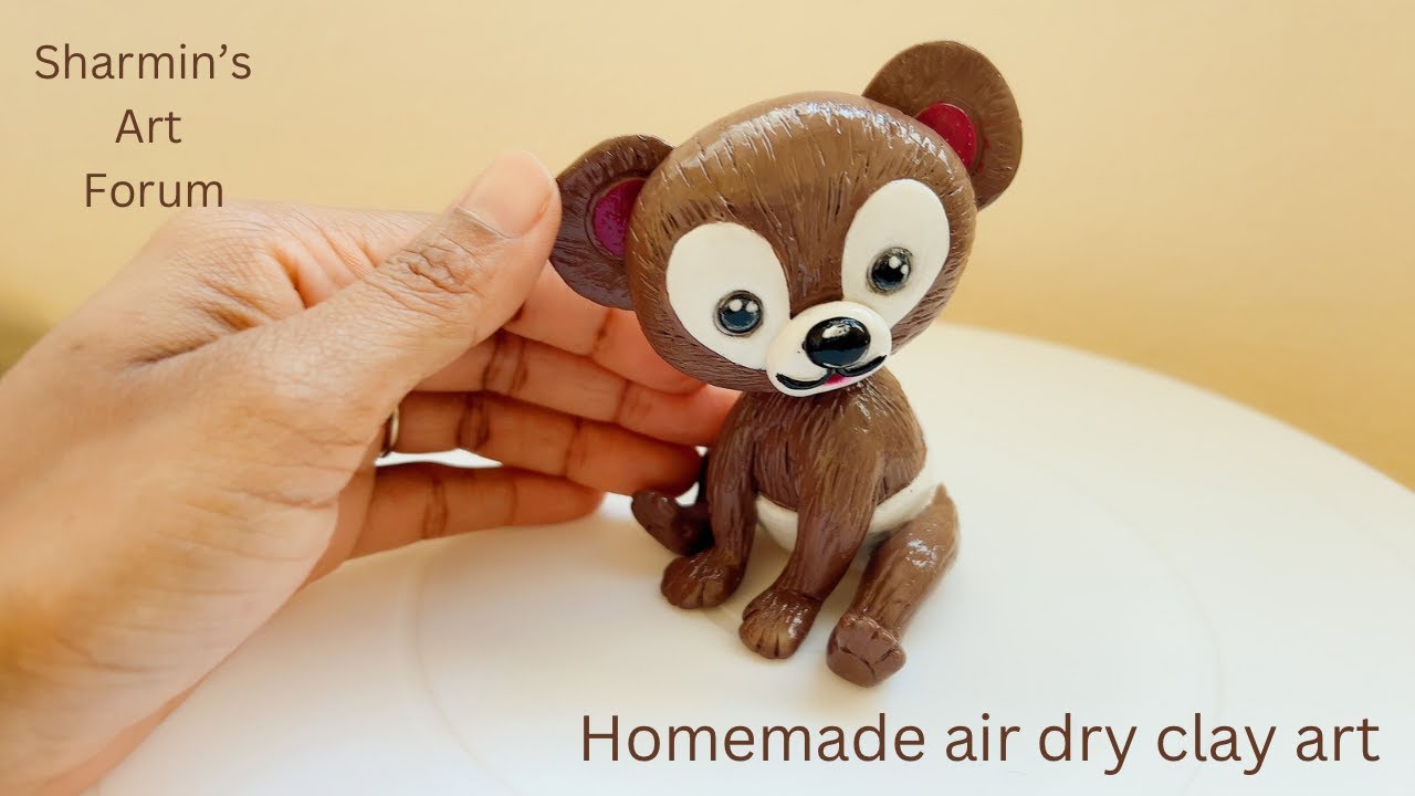 Diy cute panda with air dry clay/Easy clay panda tutorial/Art and craft ...