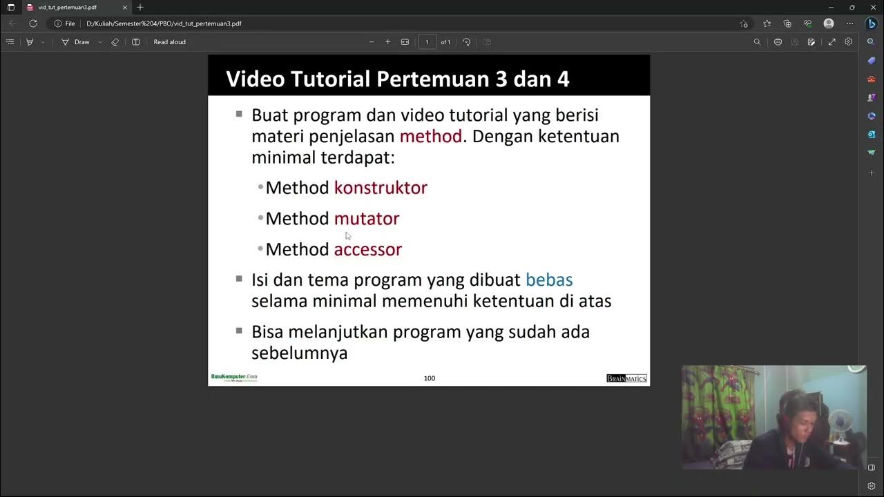 Membuat Method Konstruktor, Mutator, dan Accessor - YouTube