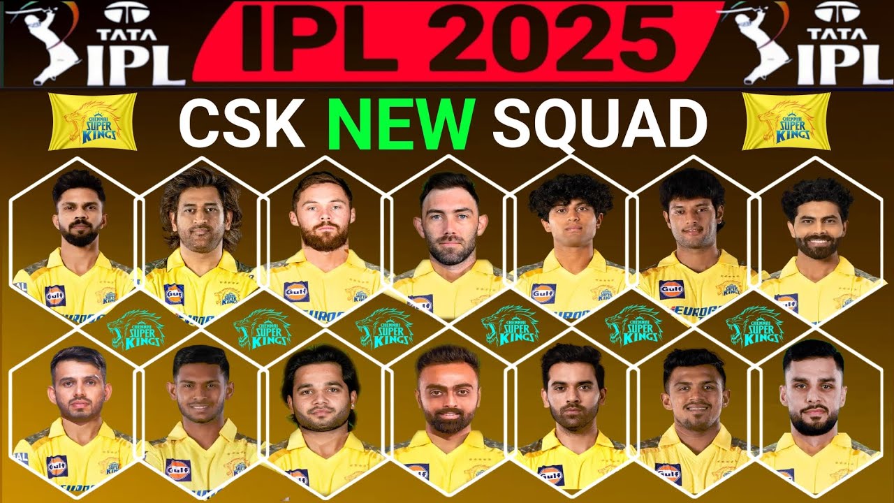 IPL 2025 | Chennai Super Kings New Squad 2025 | CSK New Players 2025 ...