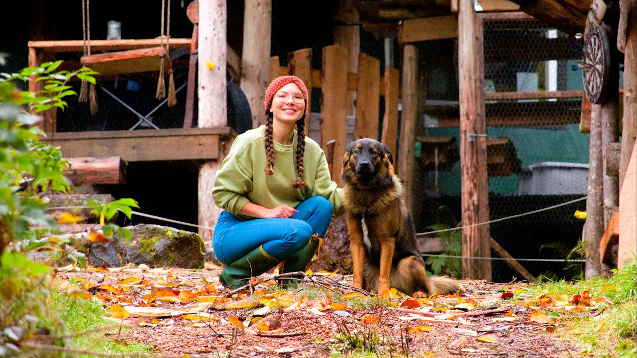 AUTUMN DAYS at Jake and Nicolles OFF GRID YURT🍂 | DIY Greenhouse Build ...