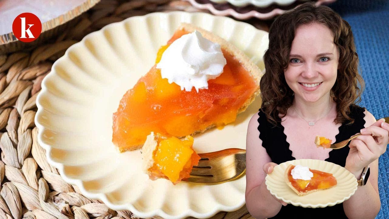 No-Bake Peach Jello Pie | Graham Cracker Crust and Canned Peaches - YouTube