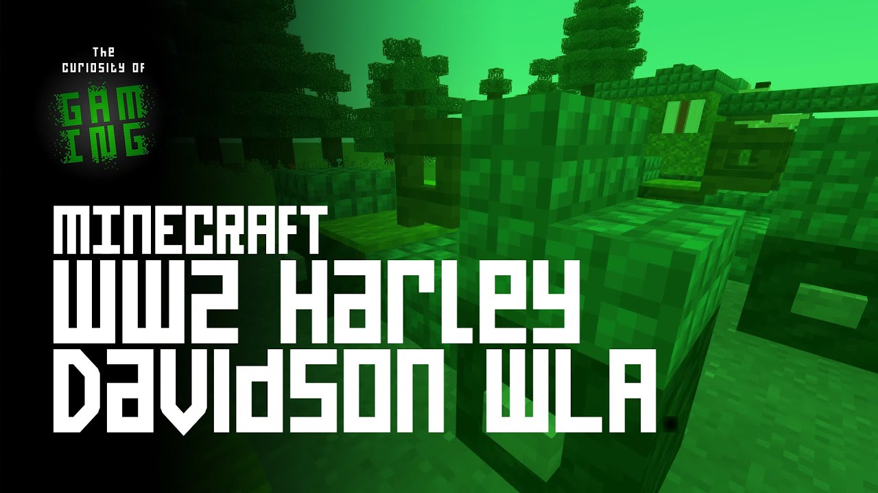 Minecraft tutorial: WW2 American Harley Davidson WLA Motorbike - YouTube