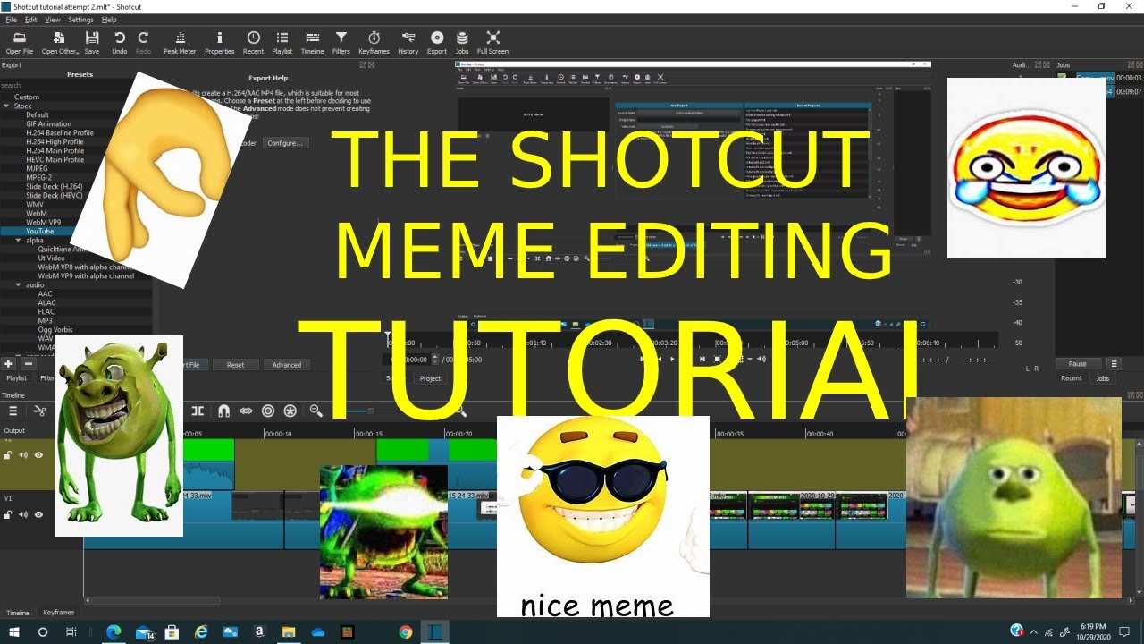 How to MEME edit in the Shotcut video editor! - YouTube