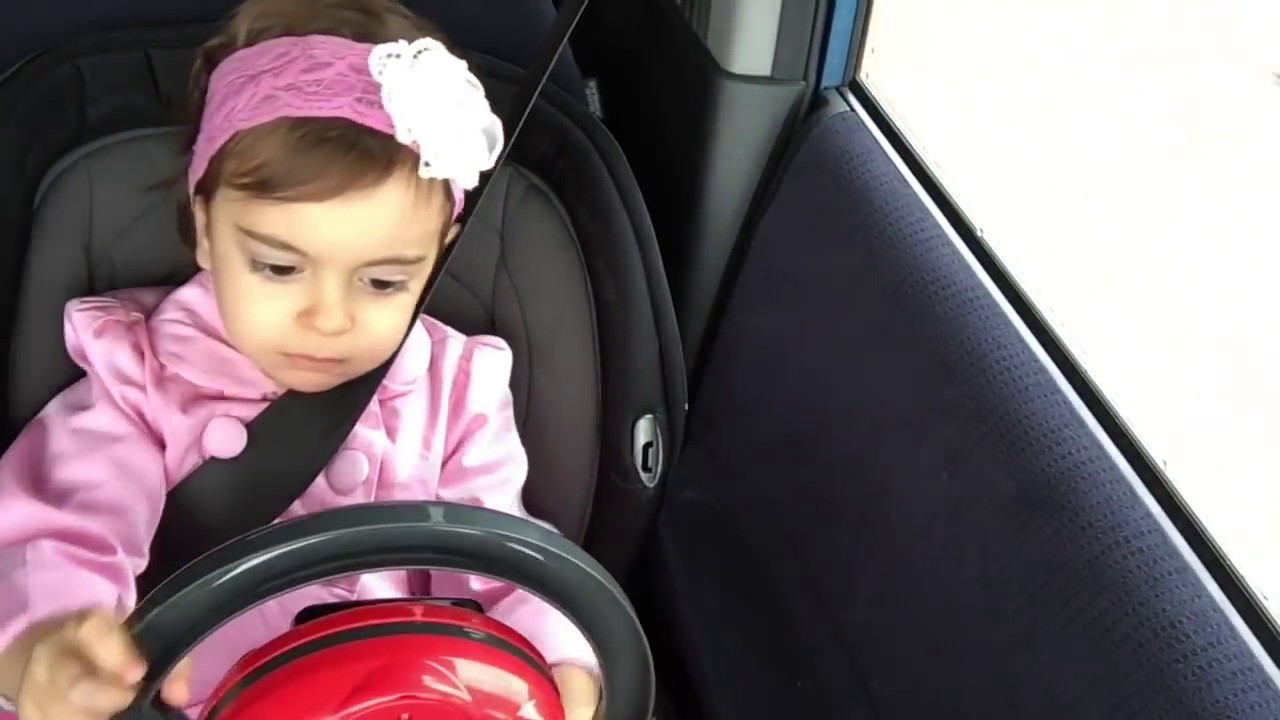 Emily pretend driving car - YouTube