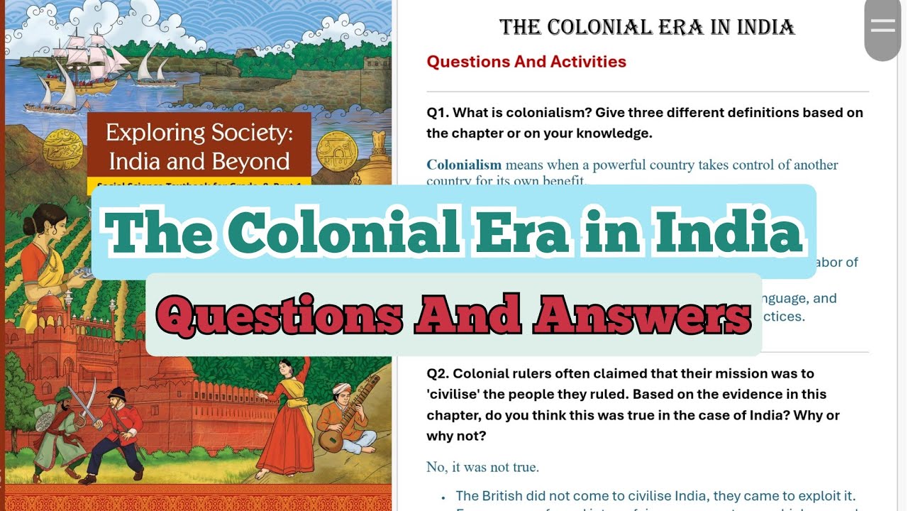 The Colonial Era in India Questions And Answers | Class 8 Social ...
