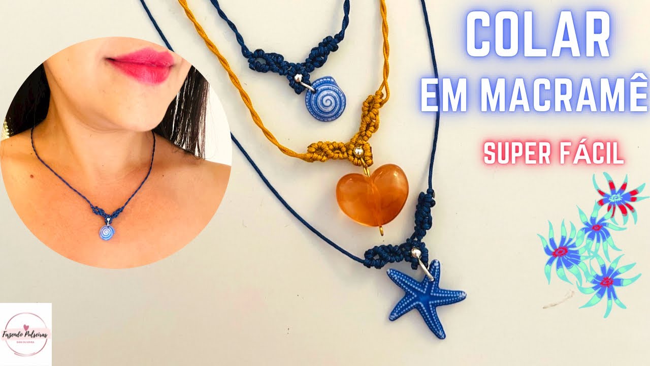 COLAR DE MACRAMÊ | INICIANTES | TUTORIAL COMPLETO - YouTube