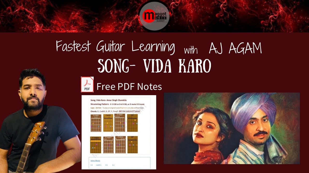 Vida Karo song | Amar Singh Chamkila | Arijit Singh | Guitar Chords ...