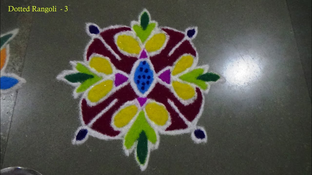 Dots rangoli (6*6 Dots) K - 1 Dotted rangoli design Dot rangoli Morning ...