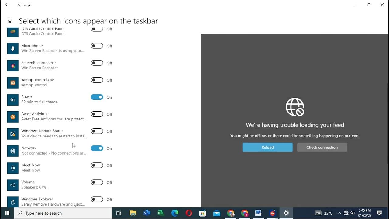 Taskbar settings:How to hide or unhide icons from taskbar menu - YouTube