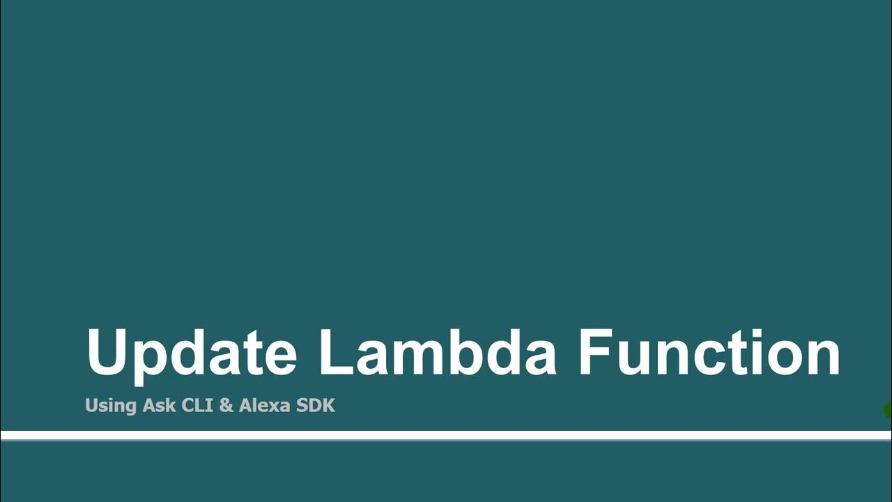 Update Lambda function | Part - 13 | Create custom Alexa skill using AWS Lambda function - YouTube