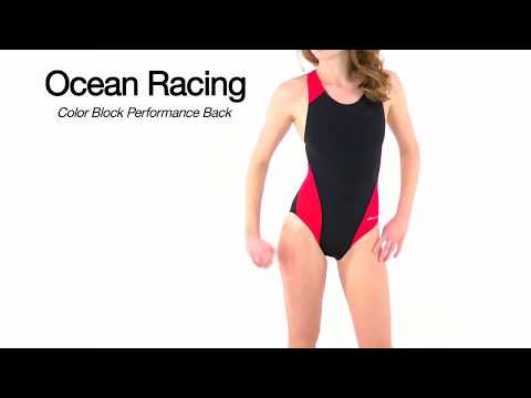 Dolfin Color Block Performance Back One Piece Swimsuit | SwimOutlet.com