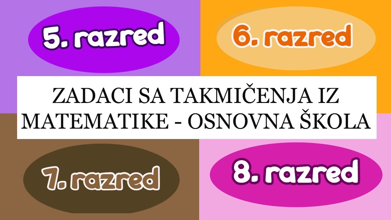 Zadaci sa takmičenja iz matematike - osnovna škola - uvod - YouTube