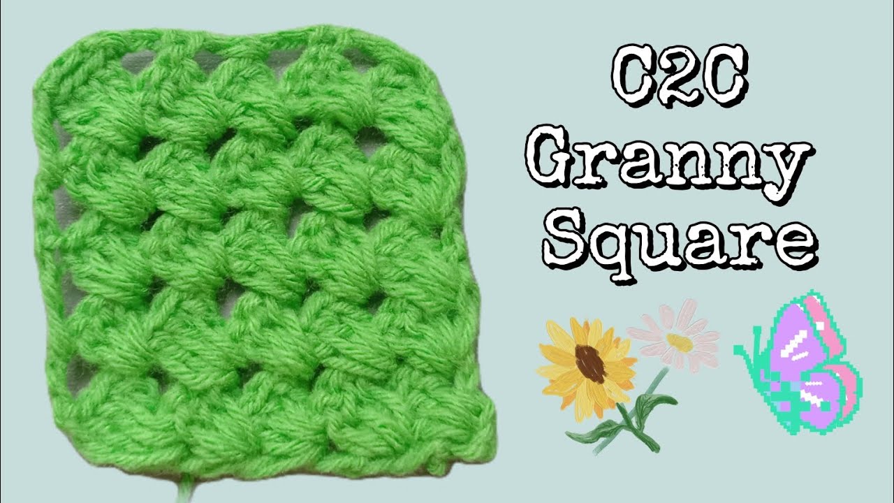 Crochet C2C Granny Square | Corner to Corner Granny Square | Easy Crochet - YouTube
