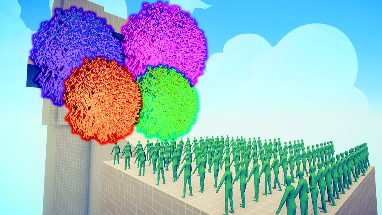 100 Zombies vs 4 Multi-Arrow Archers Epic Siege Battle! | TABS ...