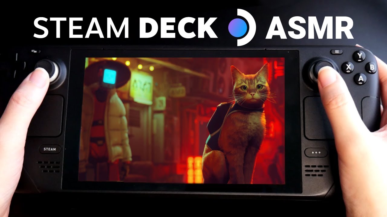 Stray ASMR 🐈 Playing the BEST cat game on a tingly Steam Deck 🎮 Close ...